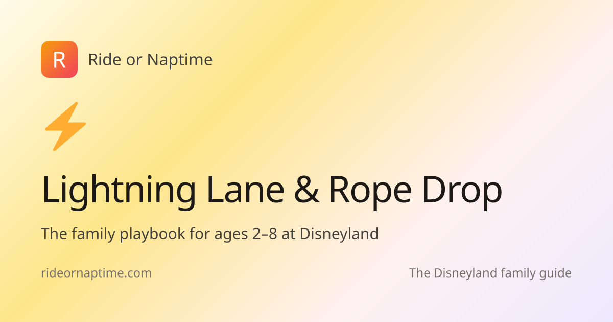 Disneyland Lightning Lane & Rope Drop Guide (2026) | Ride or Naptime